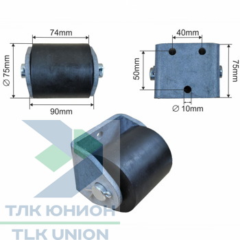 Отбойник резиновый роликовый 90x75x75 мм купить Caffaro 737111